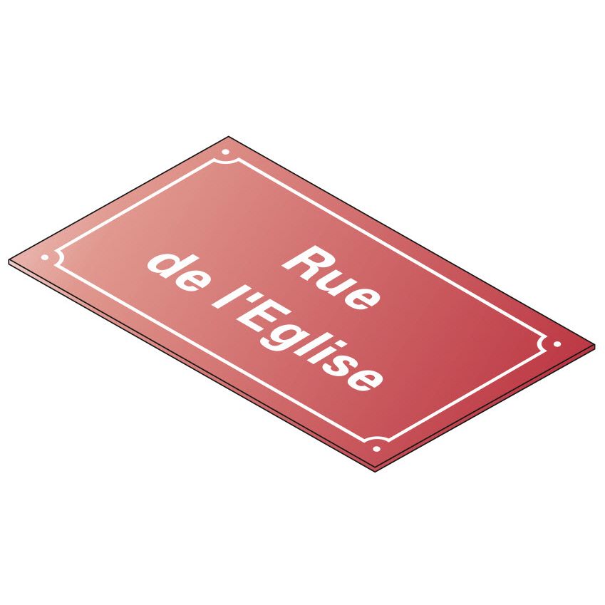 Plaque de rue émaillée standard